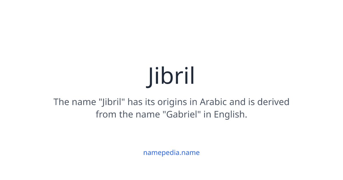 Jibril - Meaning, Nicknames, Origins and More | Namepedia