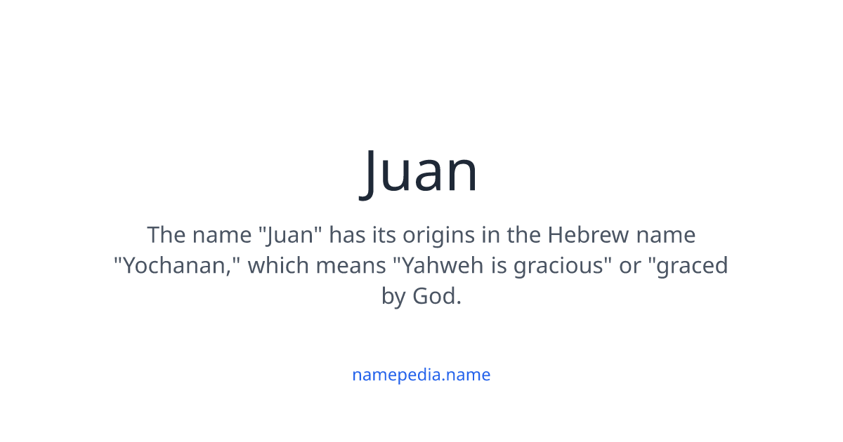 Juan - Meaning, Nicknames, Origins and More | Namepedia