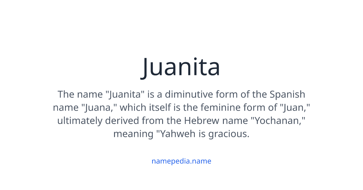Juanita - Meaning, Nicknames, Origins and More | Namepedia