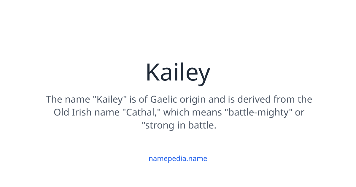Kailey - Meaning, Nicknames, Origins and More | Namepedia