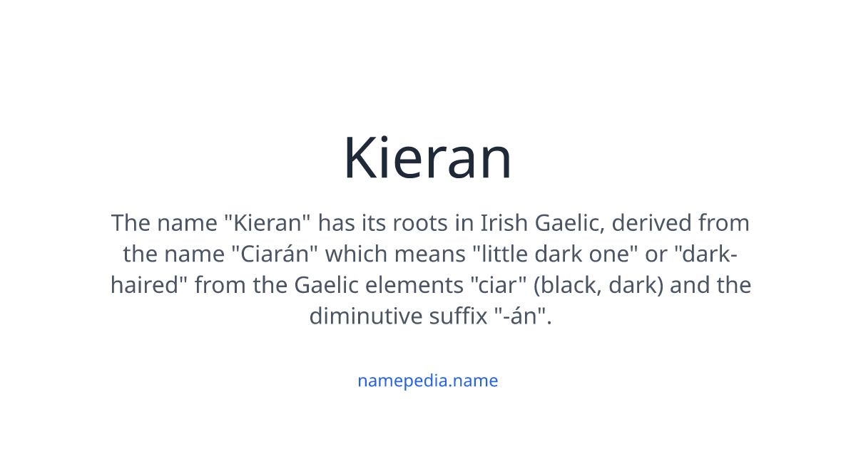 Kieran - Meaning, Nicknames, Origins and More | Namepedia