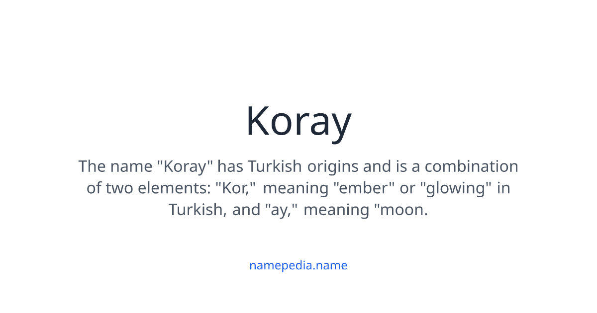 Koray - Meaning, Nicknames, Origins and More | Namepedia