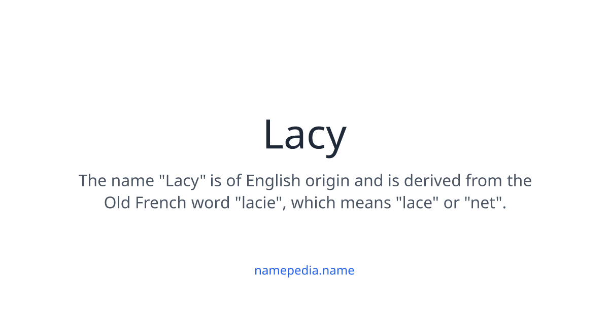 Lacy - Meaning, Nicknames, Origins and More | Namepedia