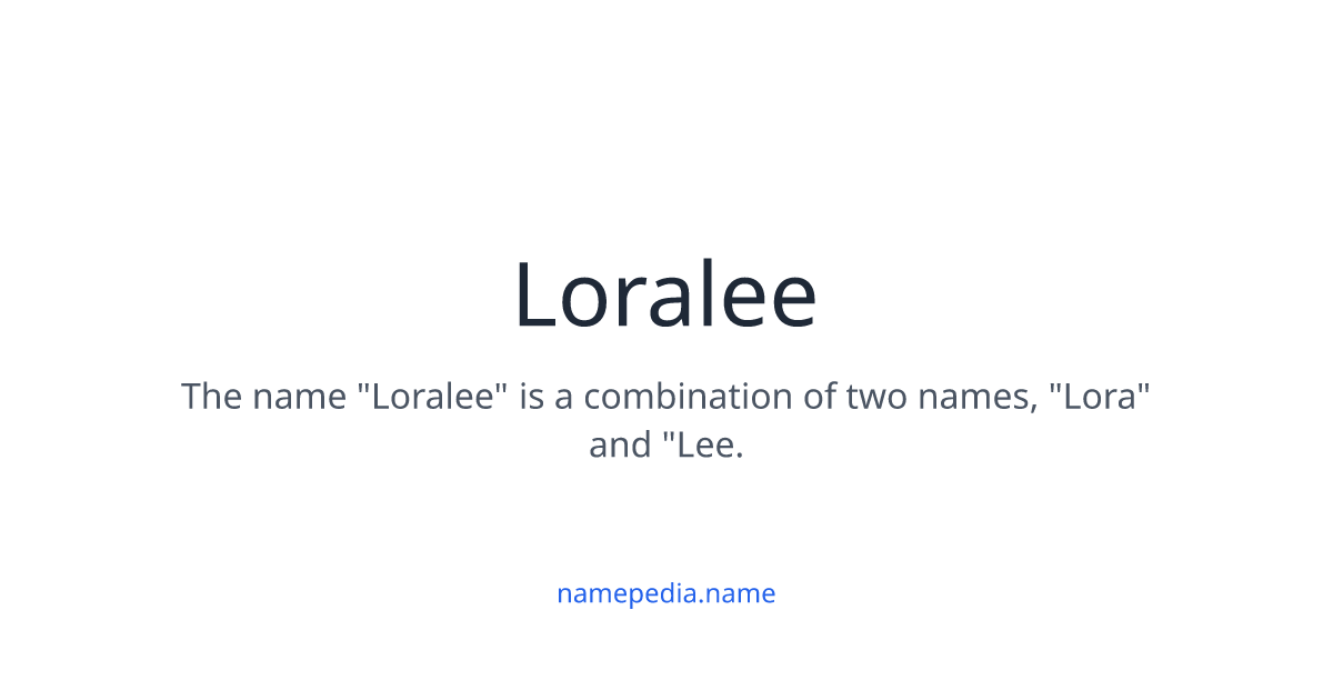 Loralee - Meaning, Nicknames, Origins and More | Namepedia