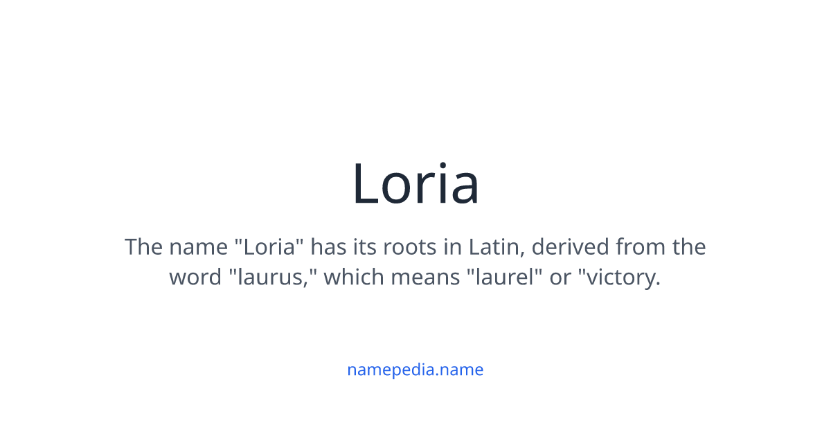 Loria - Meaning, Nicknames, Origins and More | Namepedia