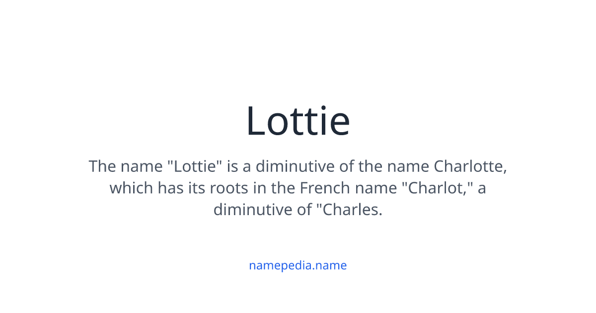 Lottie - Meaning, Nicknames, Origins and More | Namepedia