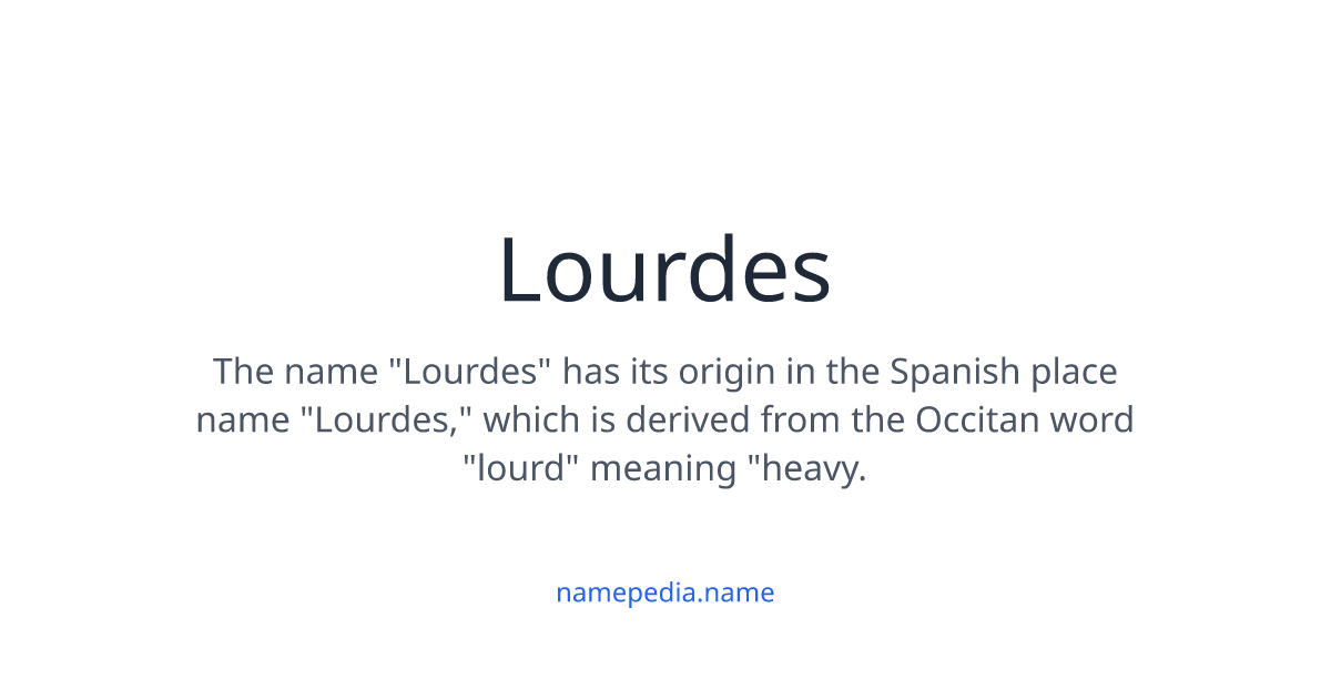 Lourdes - Meaning, Nicknames, Origins and More | Namepedia