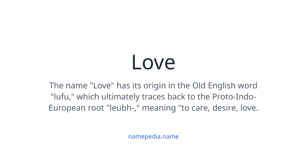 Love - Meaning, Nicknames, Origins and More | Namepedia