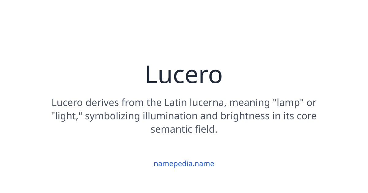 Lucero Meaning, Origin, Nicknames & Popularity | Namepedia