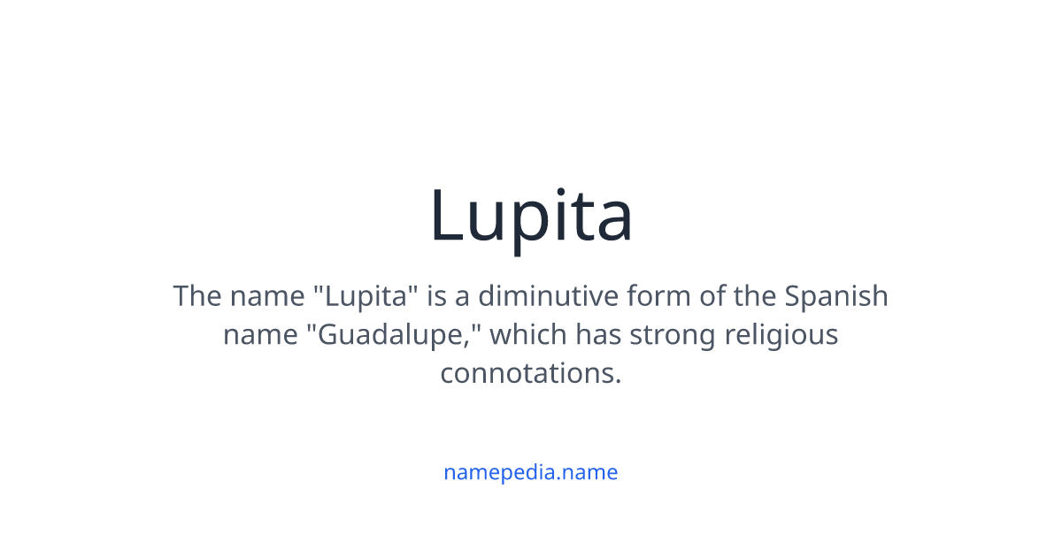 Lupita Meaning, Origin, Nicknames & Popularity | Namepedia
