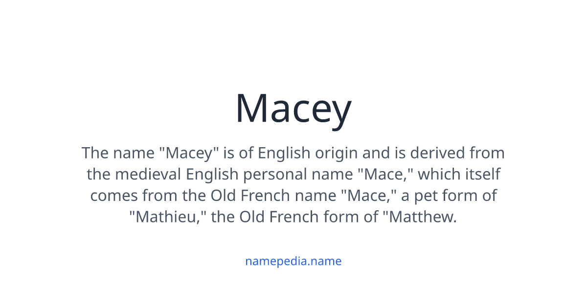 Macey - Meaning, Nicknames, Origins and More | Namepedia