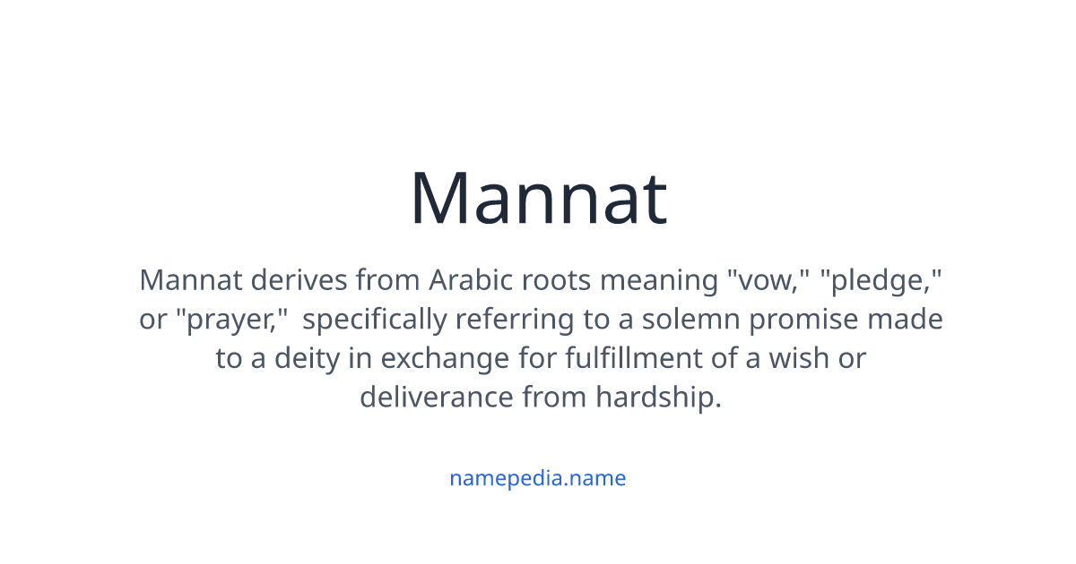 Mannat Meaning, Origin, Nicknames & Popularity | Namepedia