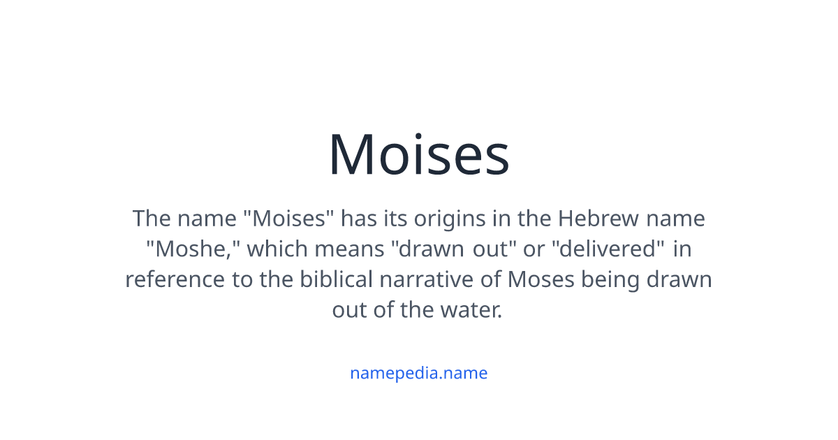 Moises - Meaning, Nicknames, Origins and More | Namepedia