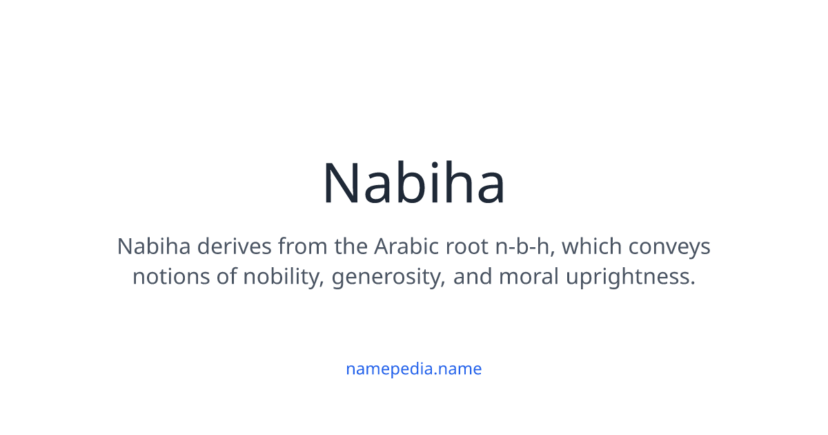 Nabiha Meaning, Origin, Nicknames & Popularity | Namepedia