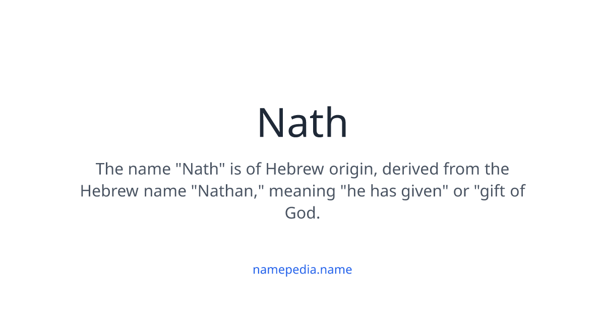 Nath Meaning, Origin, Nicknames & Popularity | Namepedia