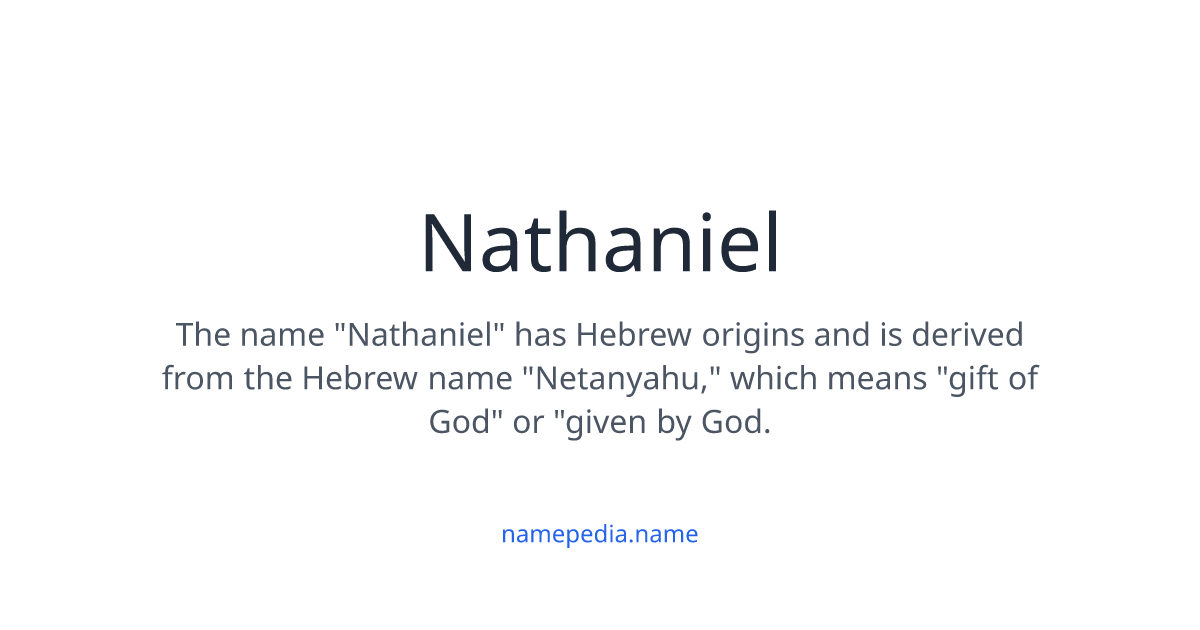 Nathaniel - Meaning, Nicknames, Origins and More | Namepedia