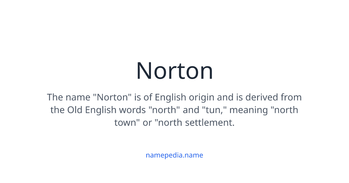 Norton - Meaning, Nicknames, Origins and More | Namepedia