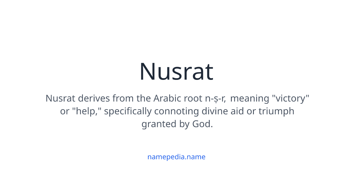 Nusrat Meaning, Origin, Nicknames & Popularity | Namepedia