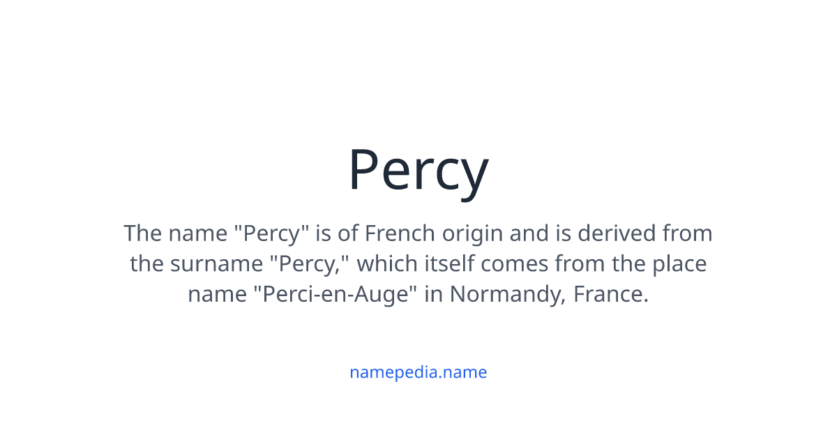 Percy - Meaning, Nicknames, Origins and More | Namepedia
