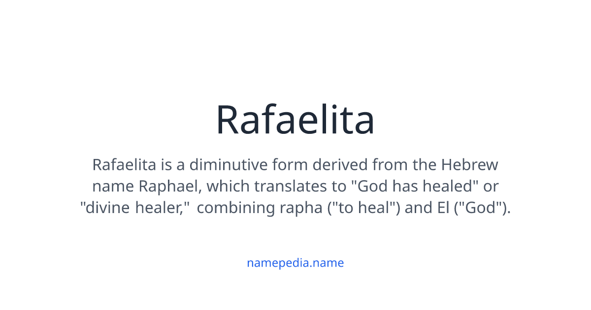 Rafaelita Meaning, Origin, Nicknames & Popularity | Namepedia