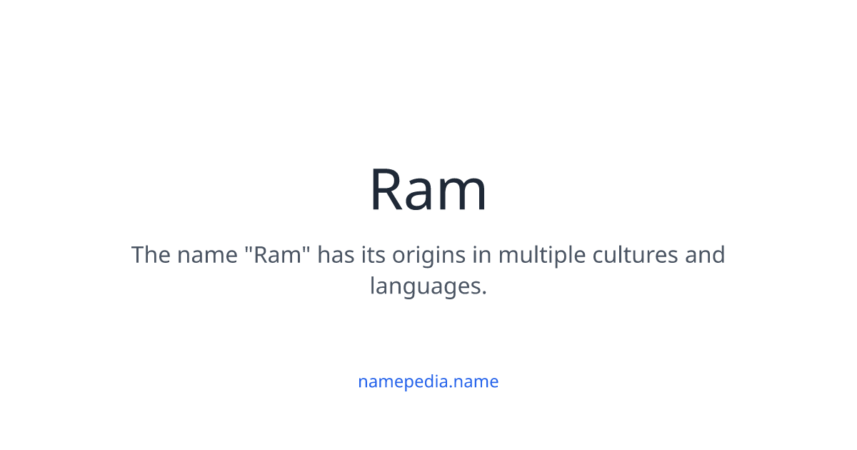 Ram - Meaning, Nicknames, Origins and More | Namepedia