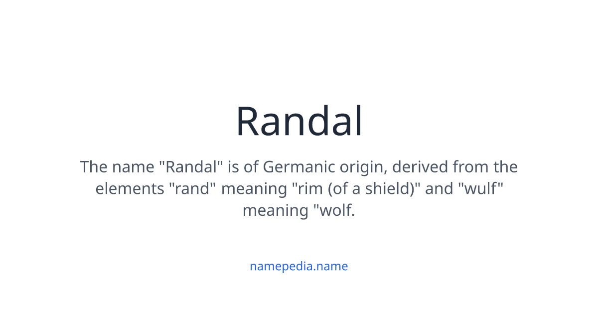 Randal - Meaning, Nicknames, Origins and More | Namepedia