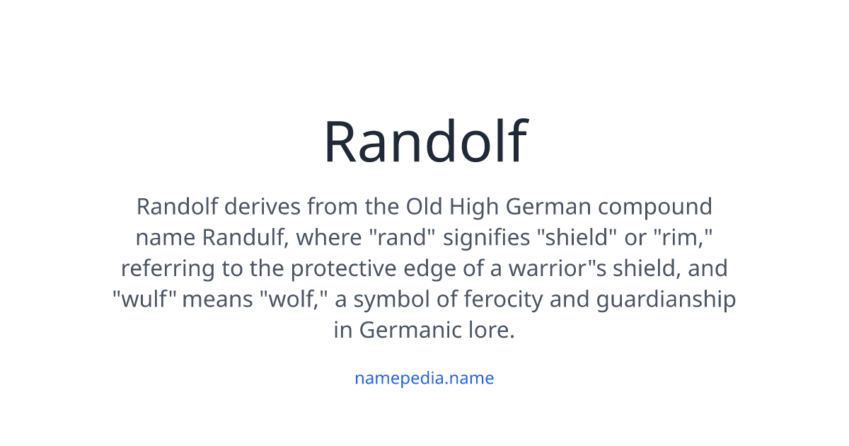 Randolf Meaning, Origin, Nicknames & Popularity | Namepedia