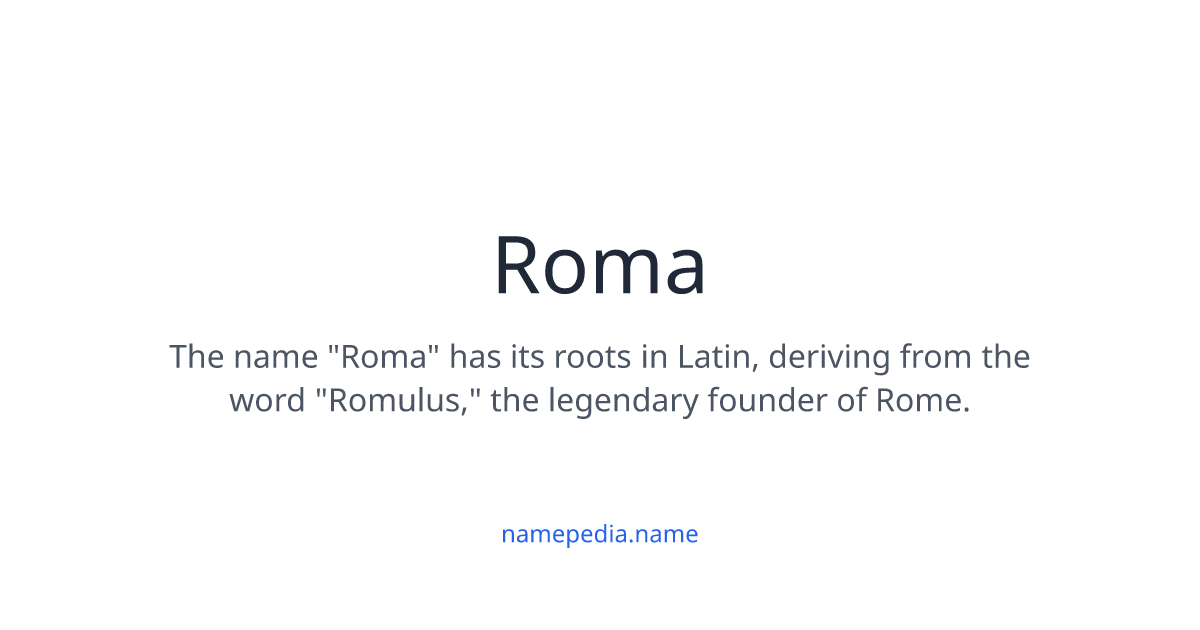 Roma - Meaning, Nicknames, Origins and More | Namepedia