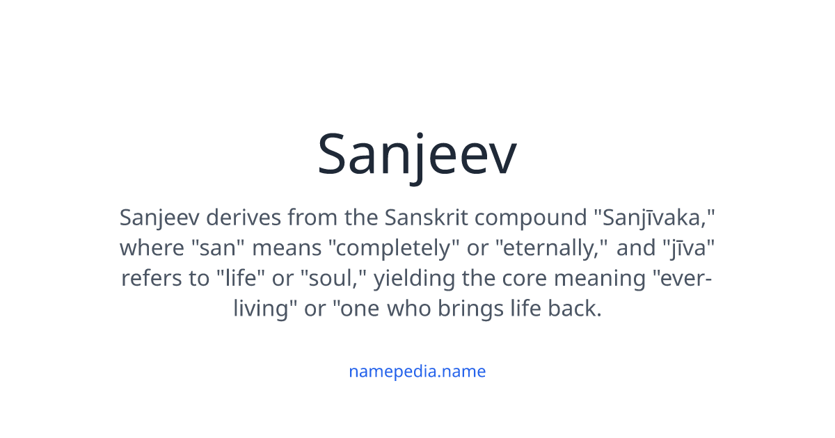 Sanjeev Meaning, Origin, Nicknames & Popularity | Namepedia