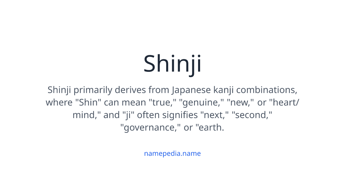 Shinji Meaning, Origin, Nicknames & Popularity | Namepedia