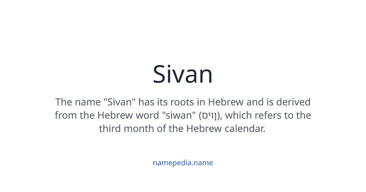 Sivan - Meaning, Nicknames, Origins and More | Namepedia