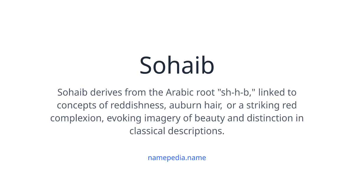 Sohaib Meaning, Origin, Nicknames & Popularity | Namepedia