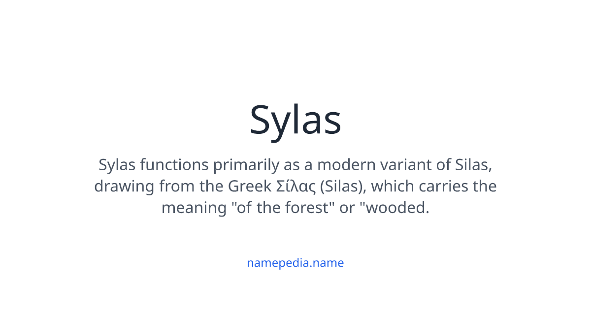Sylas Meaning, Origin, Nicknames & Popularity | Namepedia