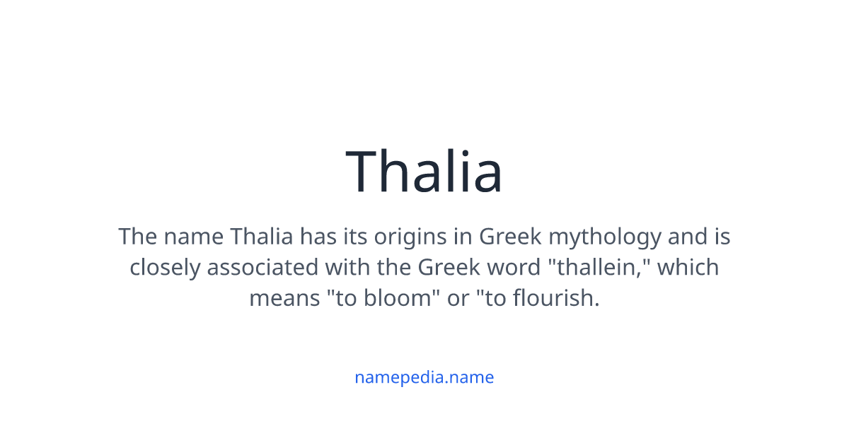 Thalia - Meaning, Nicknames, Origins and More | Namepedia Thalia - Meaning, Nicknames, Origins and More | Namepedia
