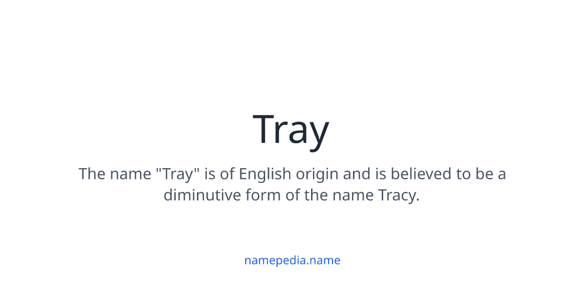 Tray - Meaning, Nicknames, Origins and More | Namepedia
