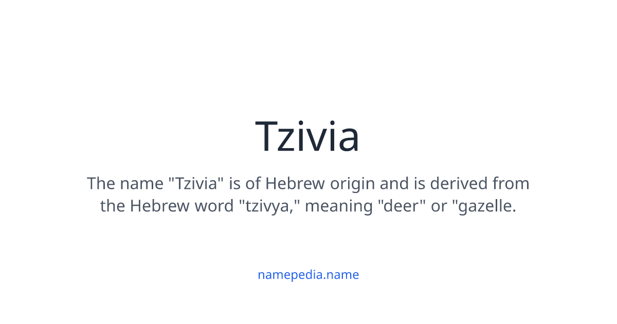 Tzivia - Meaning, Nicknames, Origins and More | Namepedia