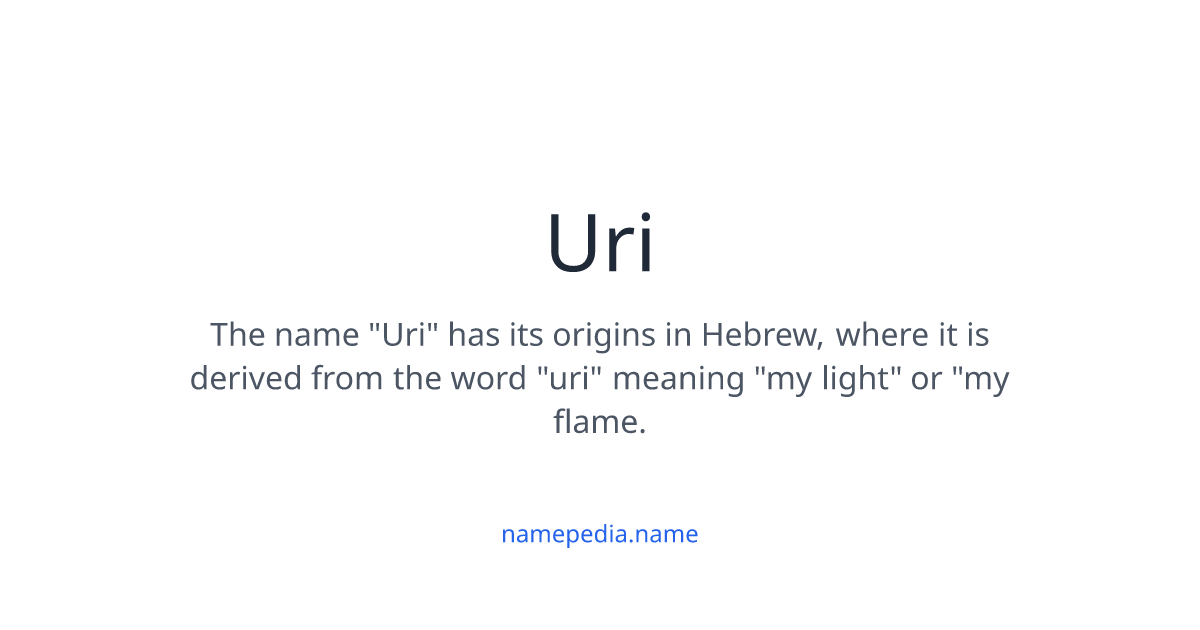 Uri - Meaning, Nicknames, Origins and More | Namepedia