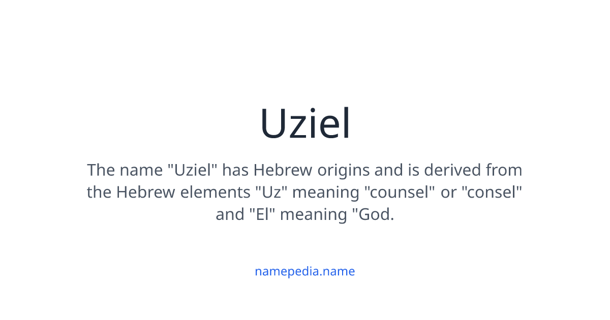 Uziel - Meaning, Nicknames, Origins and More | Namepedia