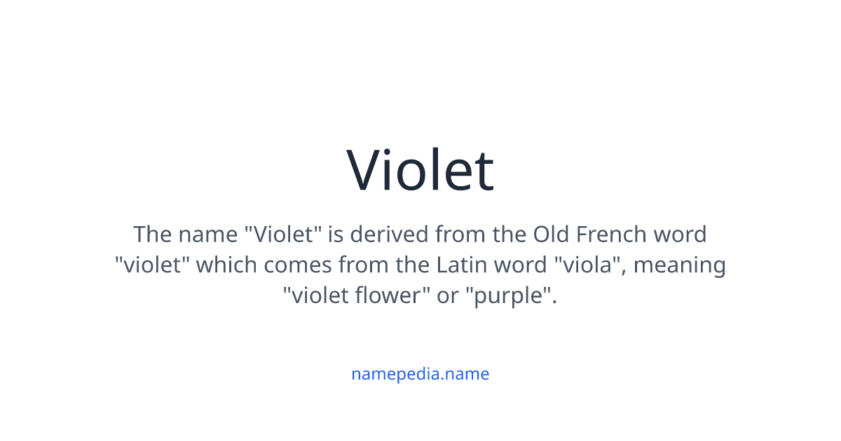 Violet - Meaning, Nicknames, Origins and More | Namepedia