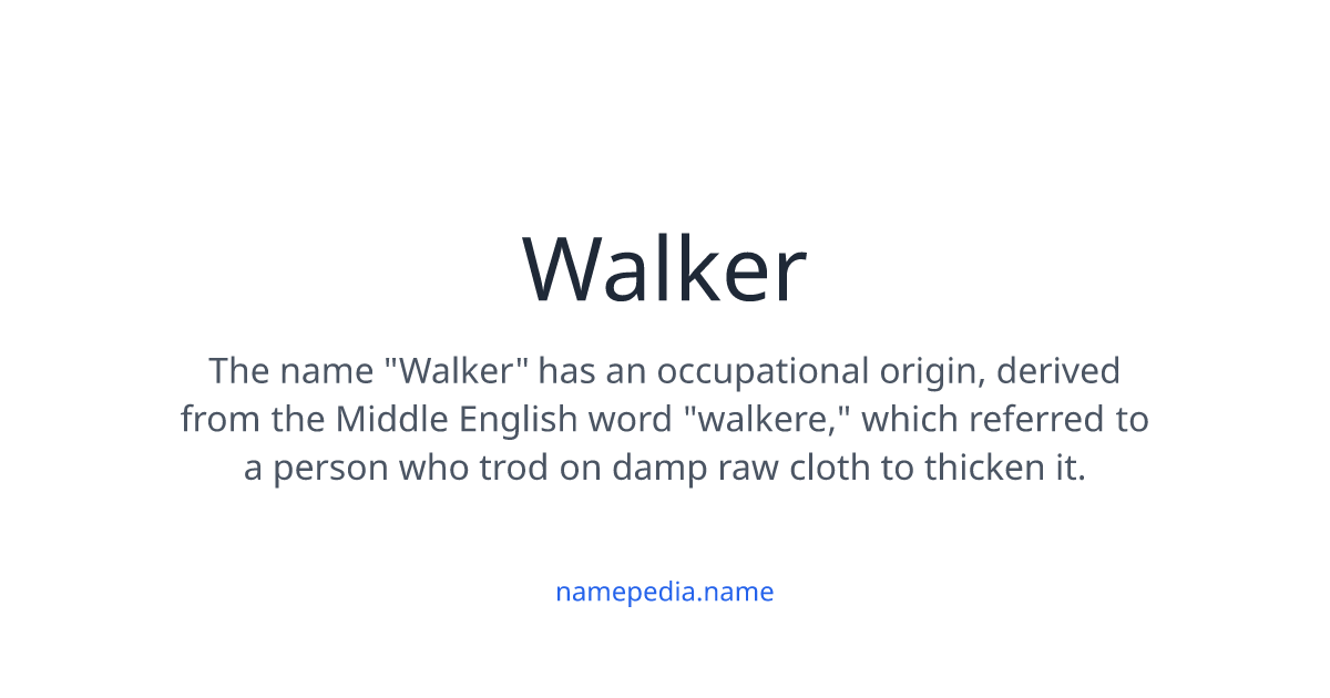 Walker - Meaning, Nicknames, Origins and More | Namepedia