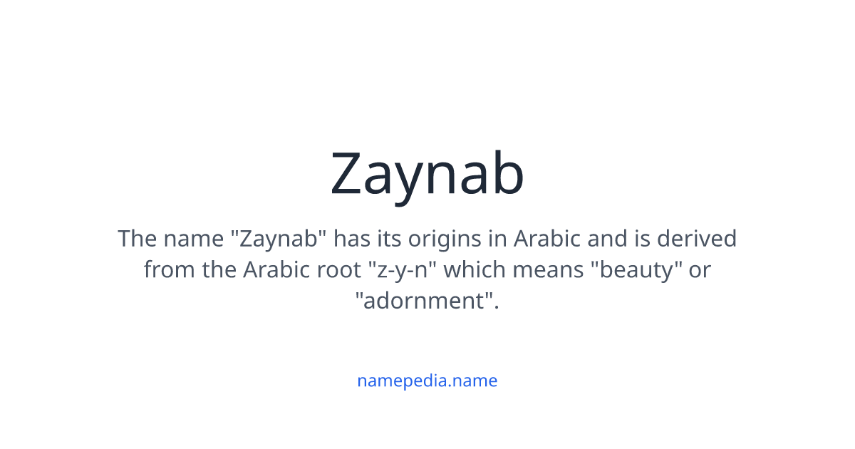 Zaynab - Meaning, Nicknames, Origins and More | Namepedia