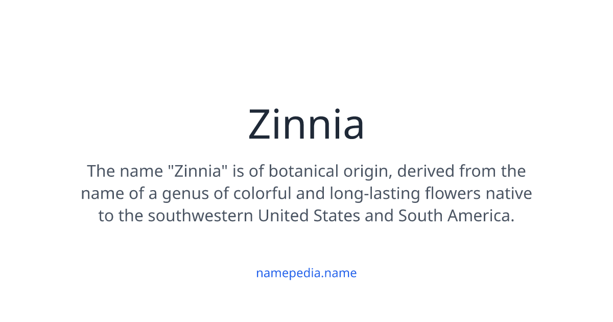 Zinnia Meaning, Origin, Nicknames & Popularity | Namepedia